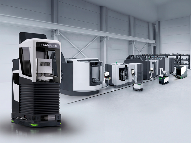 Autonomous pallet handling in new sizes - DMG MORI China